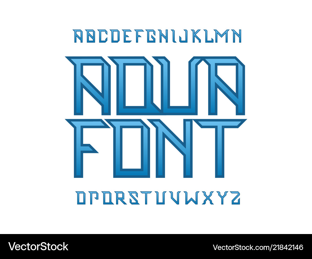 Aqua font alphabet Royalty Free Vector Image - VectorStock
