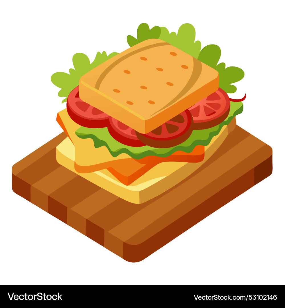Blt sandwich with toasted whole grain bread fresh Vector Image