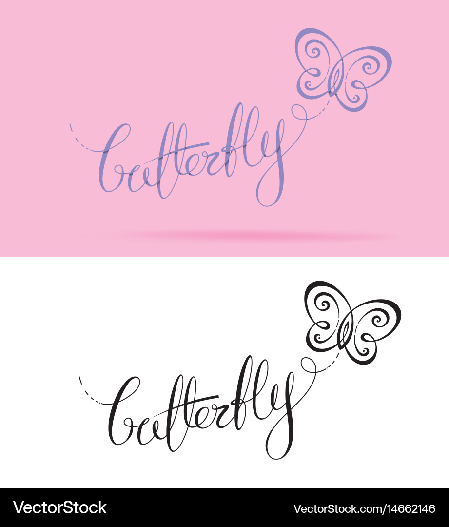 Butterfly lettering Royalty Free Vector Image - VectorStock