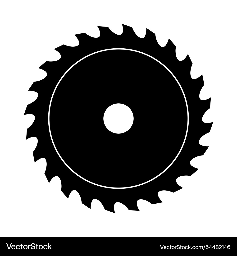 Circular saw blade silhouette Royalty Free Vector Image