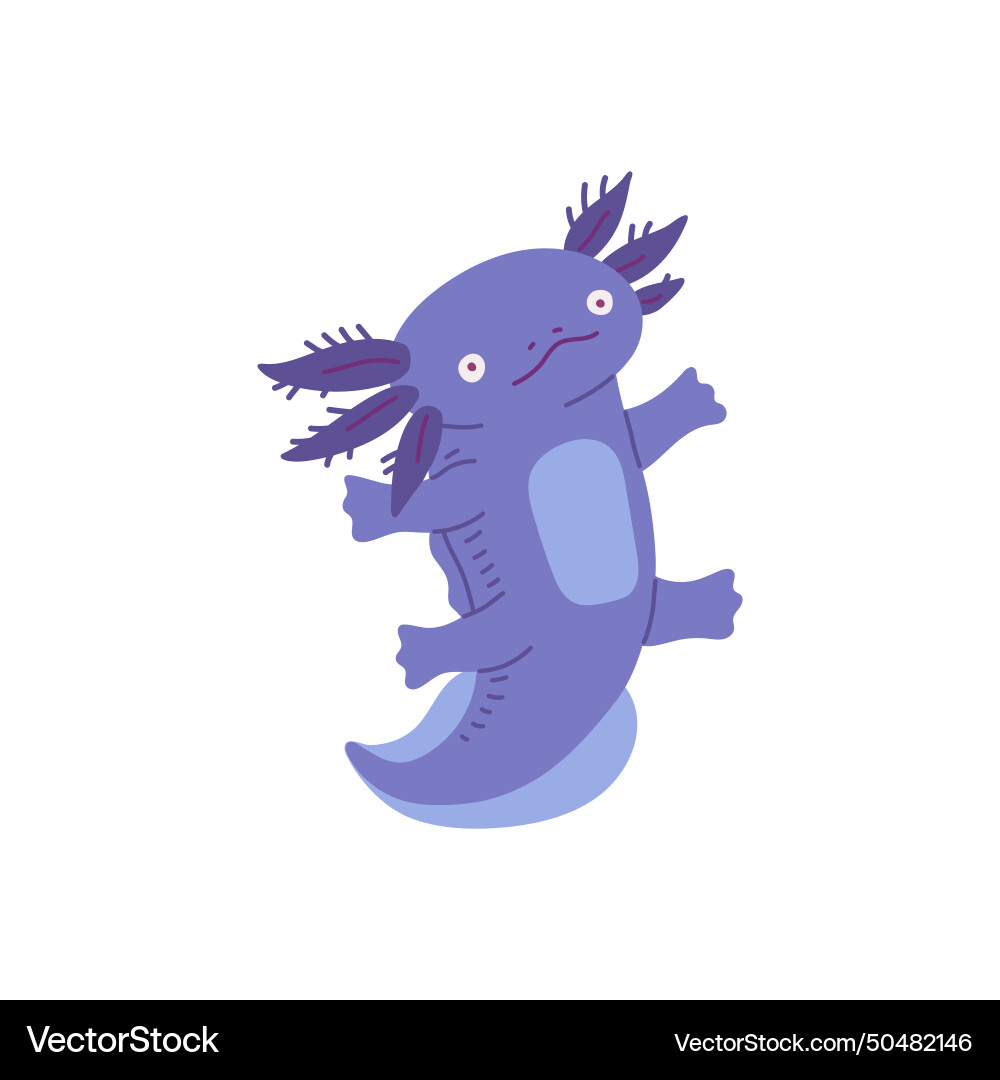 Cute blue axolotl icon salamander marine Vector Image
