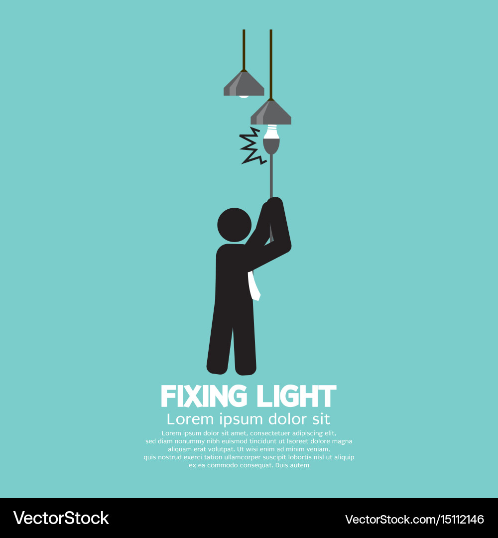 Electrician Fixing Light Symbol Royalty Free Vector Image