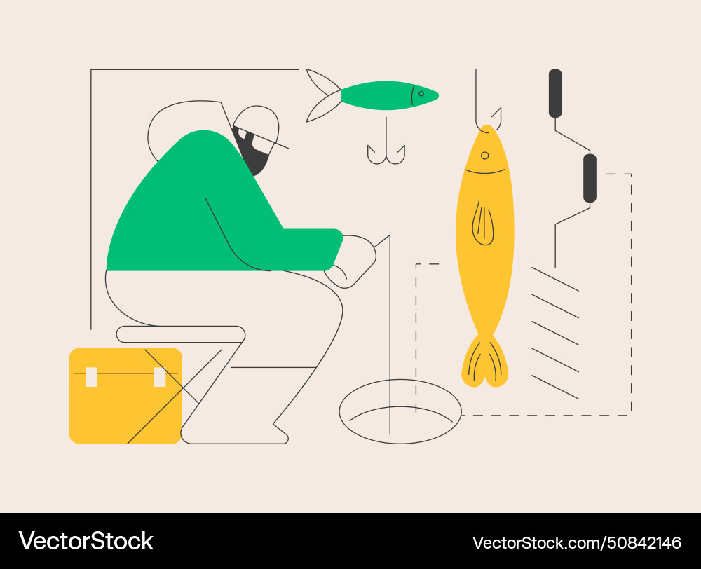 Ice fishing abstract concept Royalty Free Vector Image