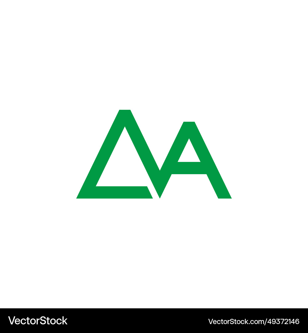 Letter ma triangle green mountain simple logo Vector Image