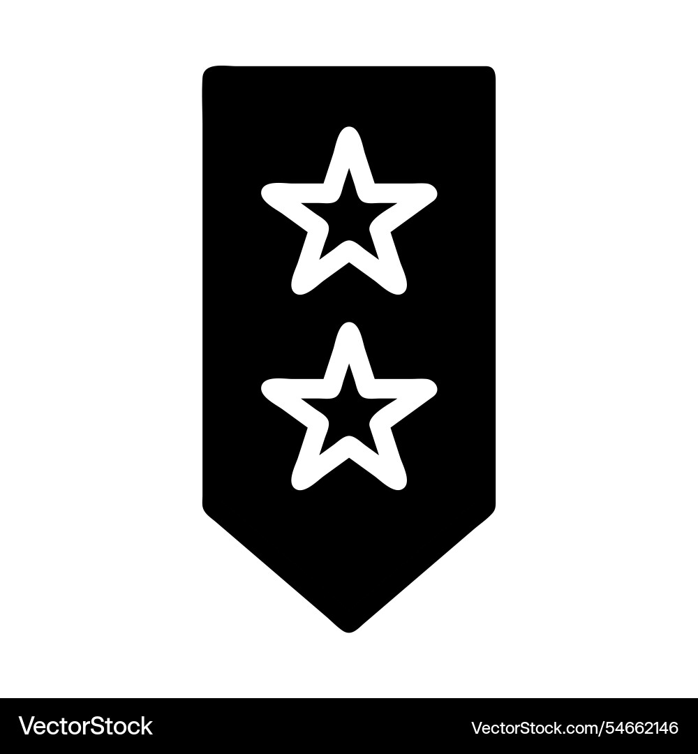 Military rank with two stars concept Royalty Free Vector