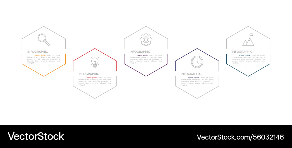 Modern hexagon shape infographic Royalty Free Vector Image