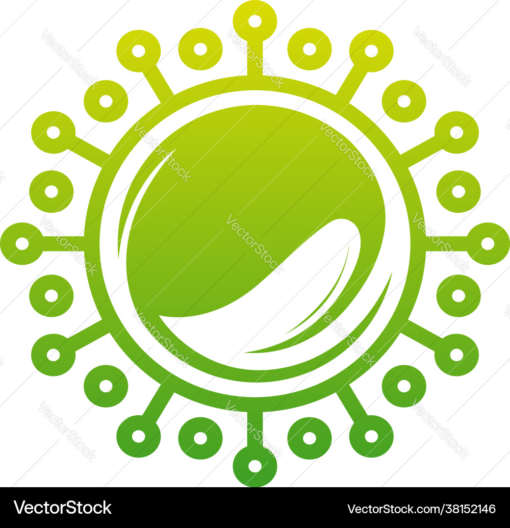 Nature tech logo template green technology Vector Image