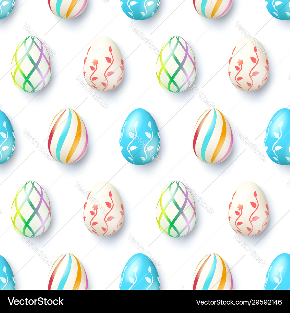Seamless pattern from eggs isolated on white Vector Image