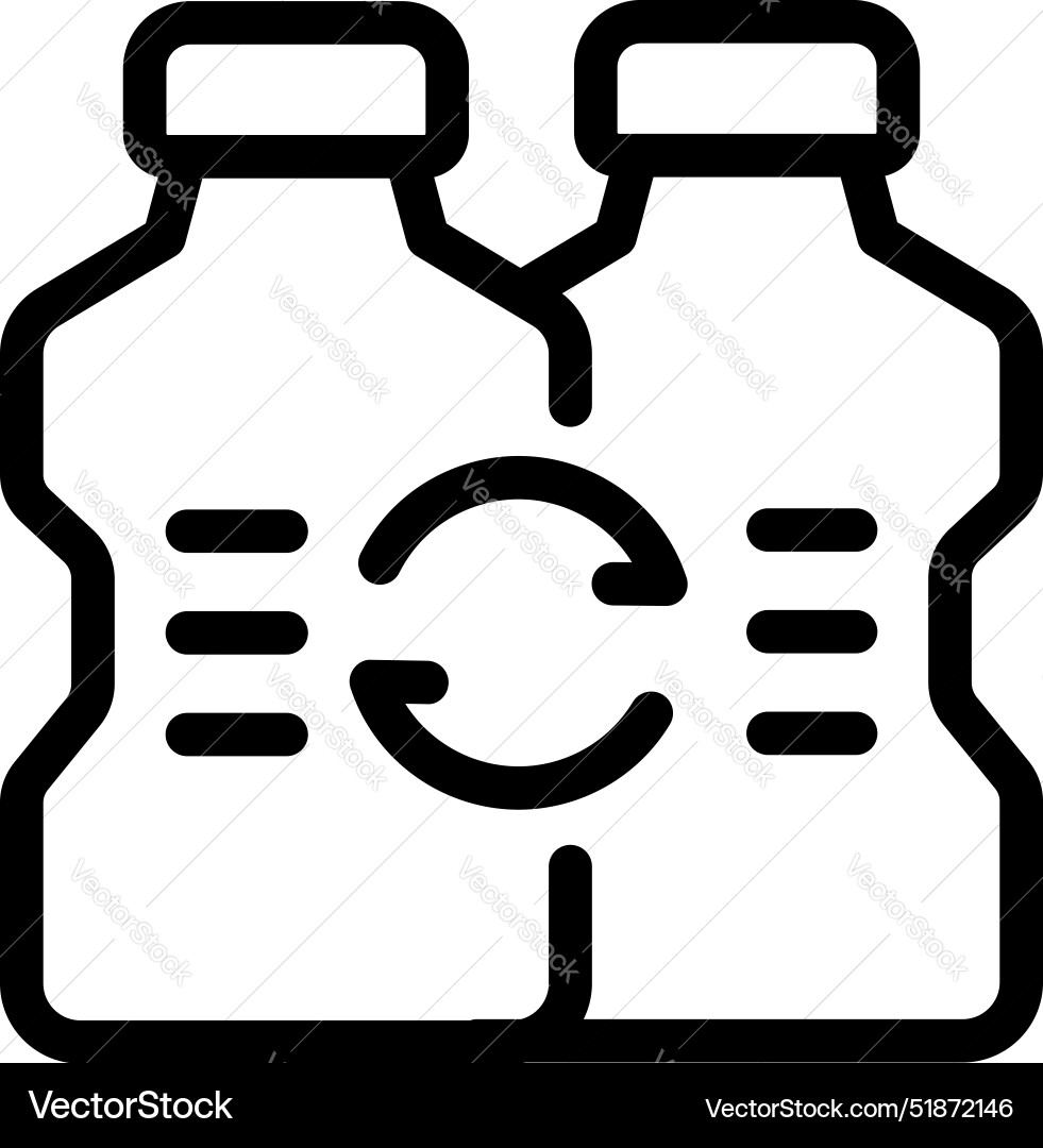 Two plastic bottles showing recycling sign Vector Image