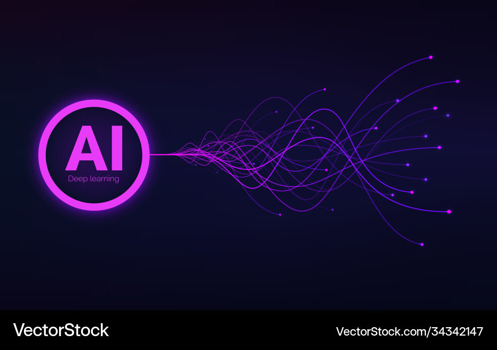 Ai artificial intelligence concept neural Vector Image