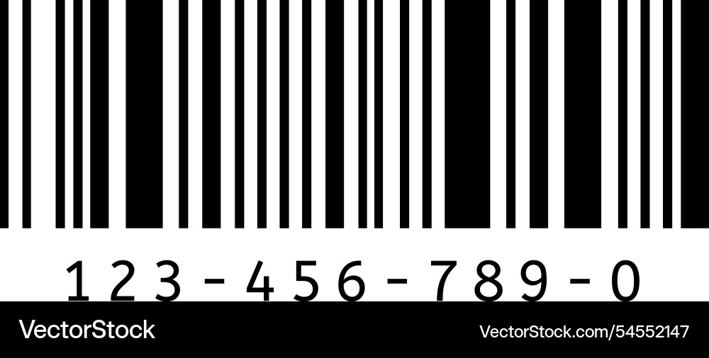 Black and white barcode displaying numbers zero Vector Image