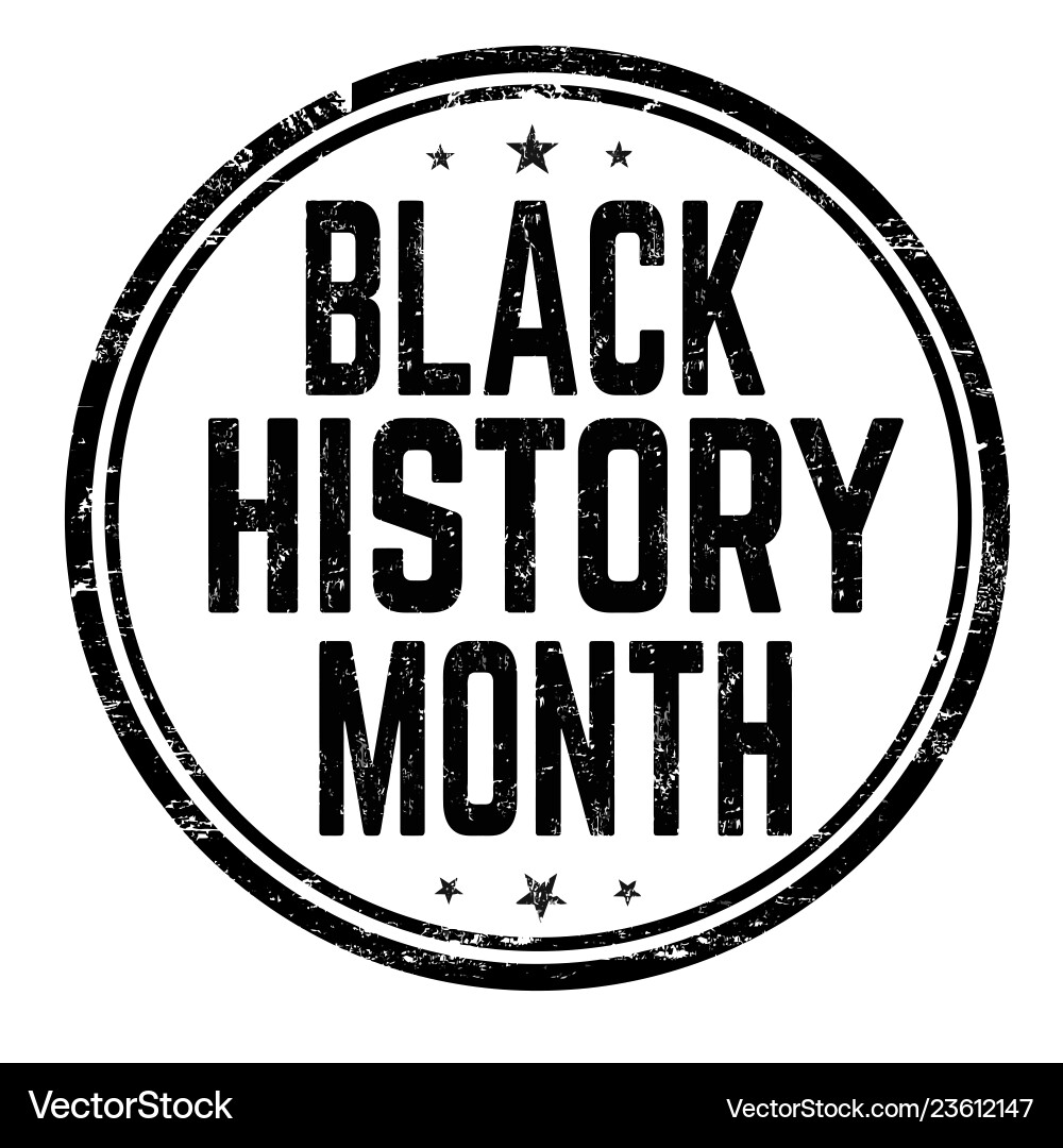Black history month sign or stamp Royalty Free Vector Image