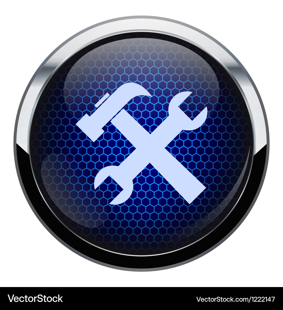 Blue honeycomb repair icon Royalty Free Vector Image