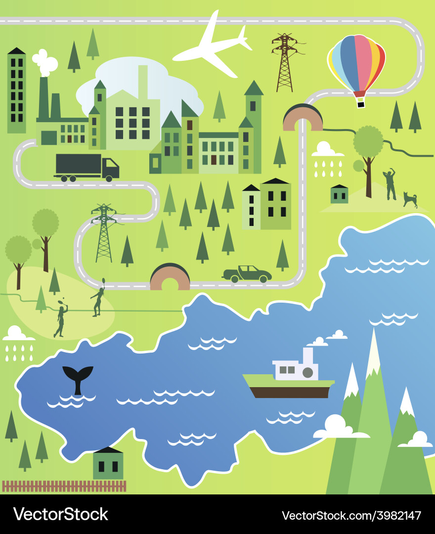 Cartoon map Royalty Free Vector Image - VectorStock