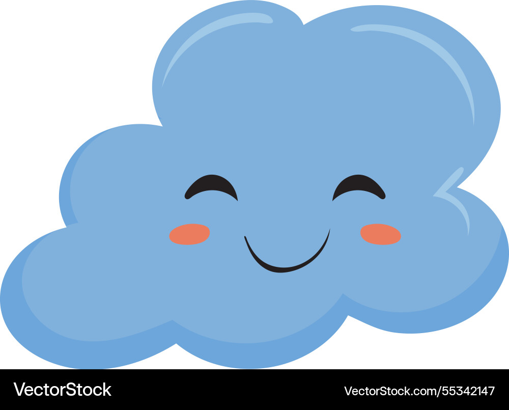 Cloud cartoon on white background Royalty Free Vector Image