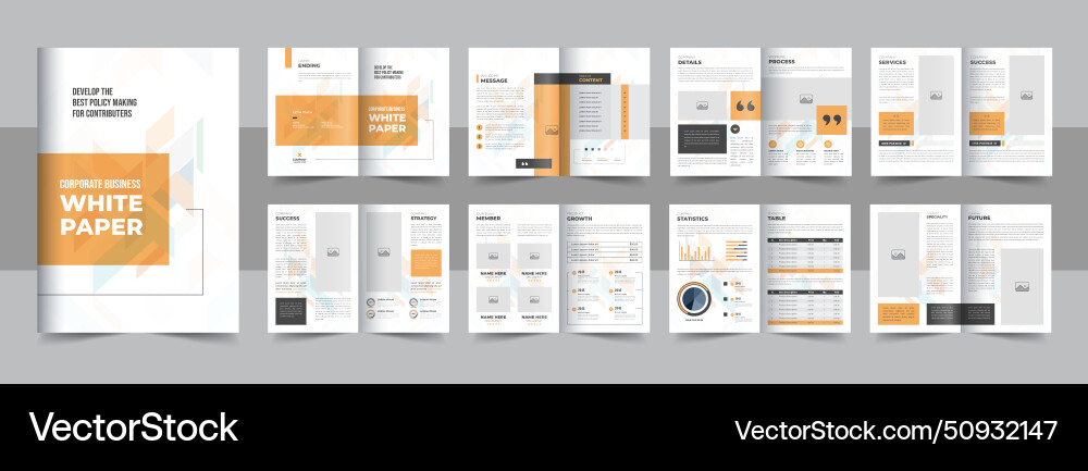 Creative corporate white paper layout Royalty Free Vector