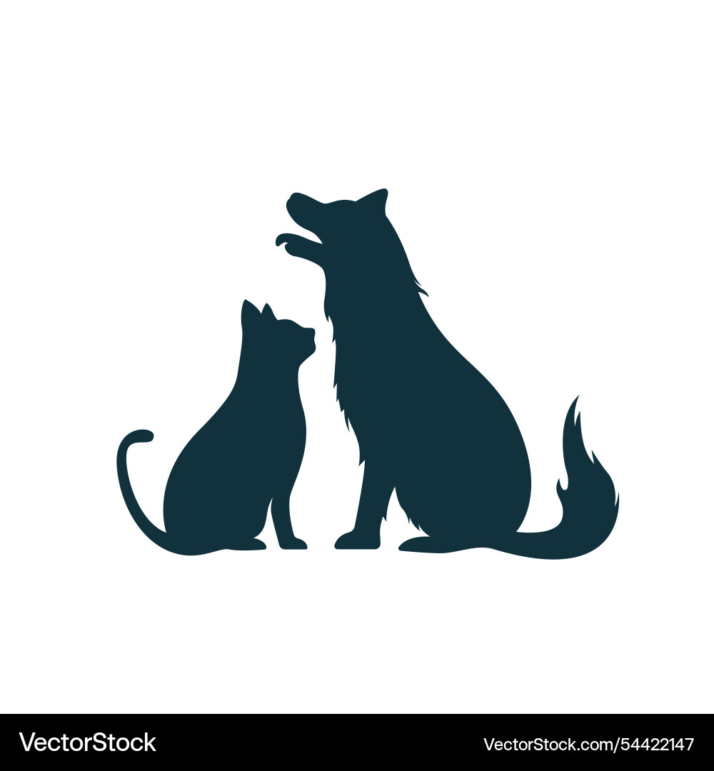 Dog and cat silhouette Royalty Free Vector Image