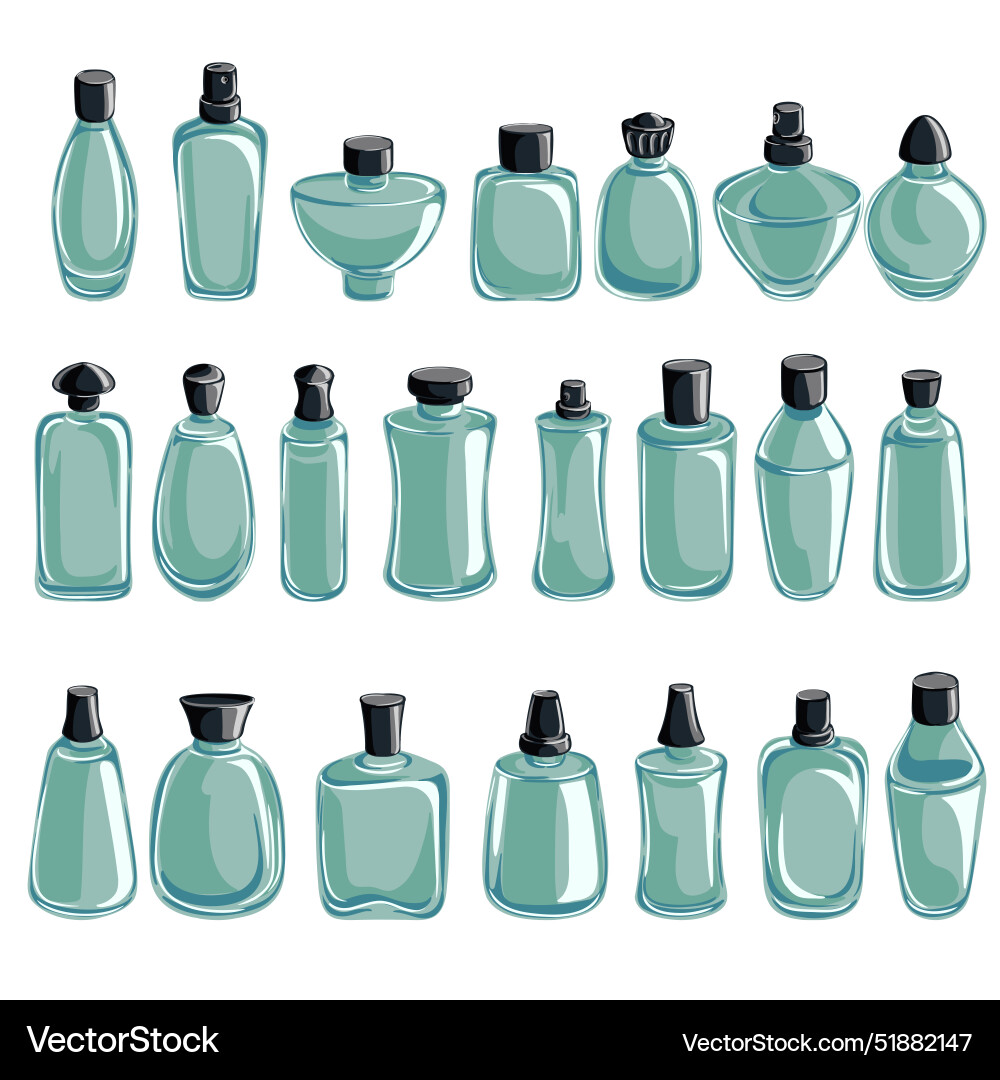 Drawing glass perfume bottles Royalty Free Vector Image