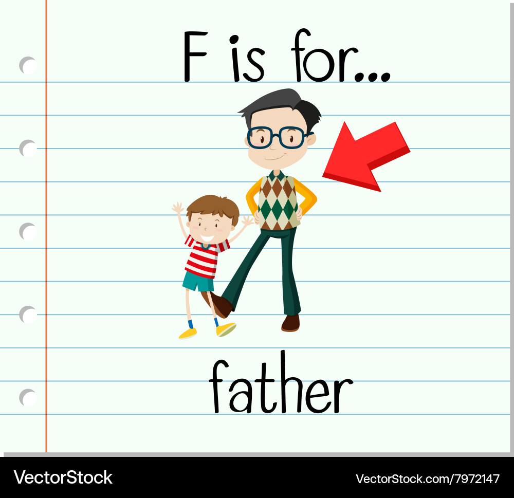 Flashcard letter f is for father Royalty Free Vector Image
