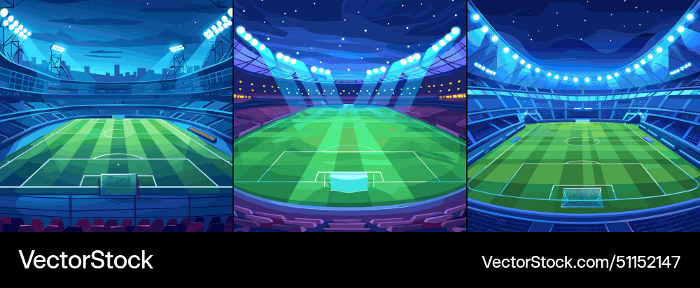 Football arena panoramic cartoon Royalty Free Vector Image