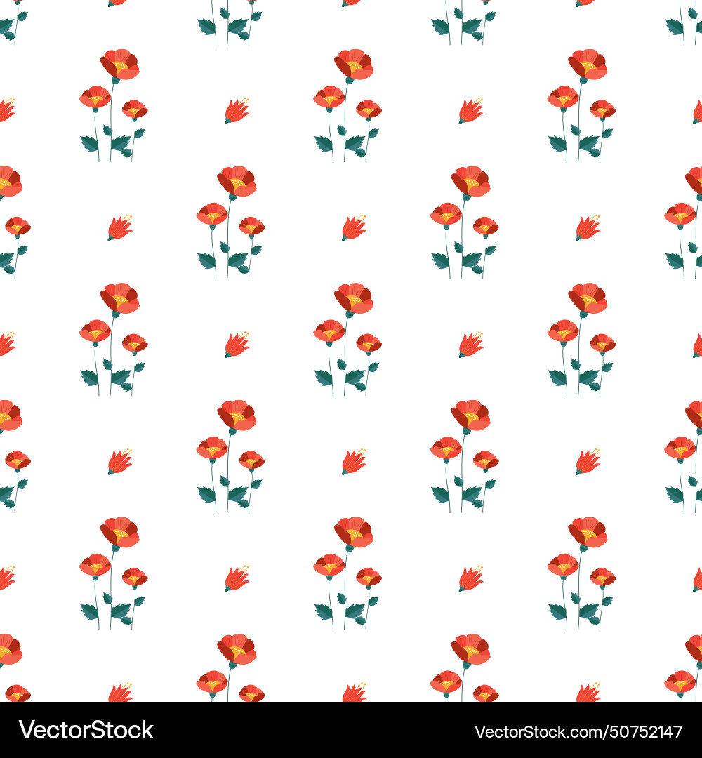 Free flat design small flowers pattern Royalty Free Vector