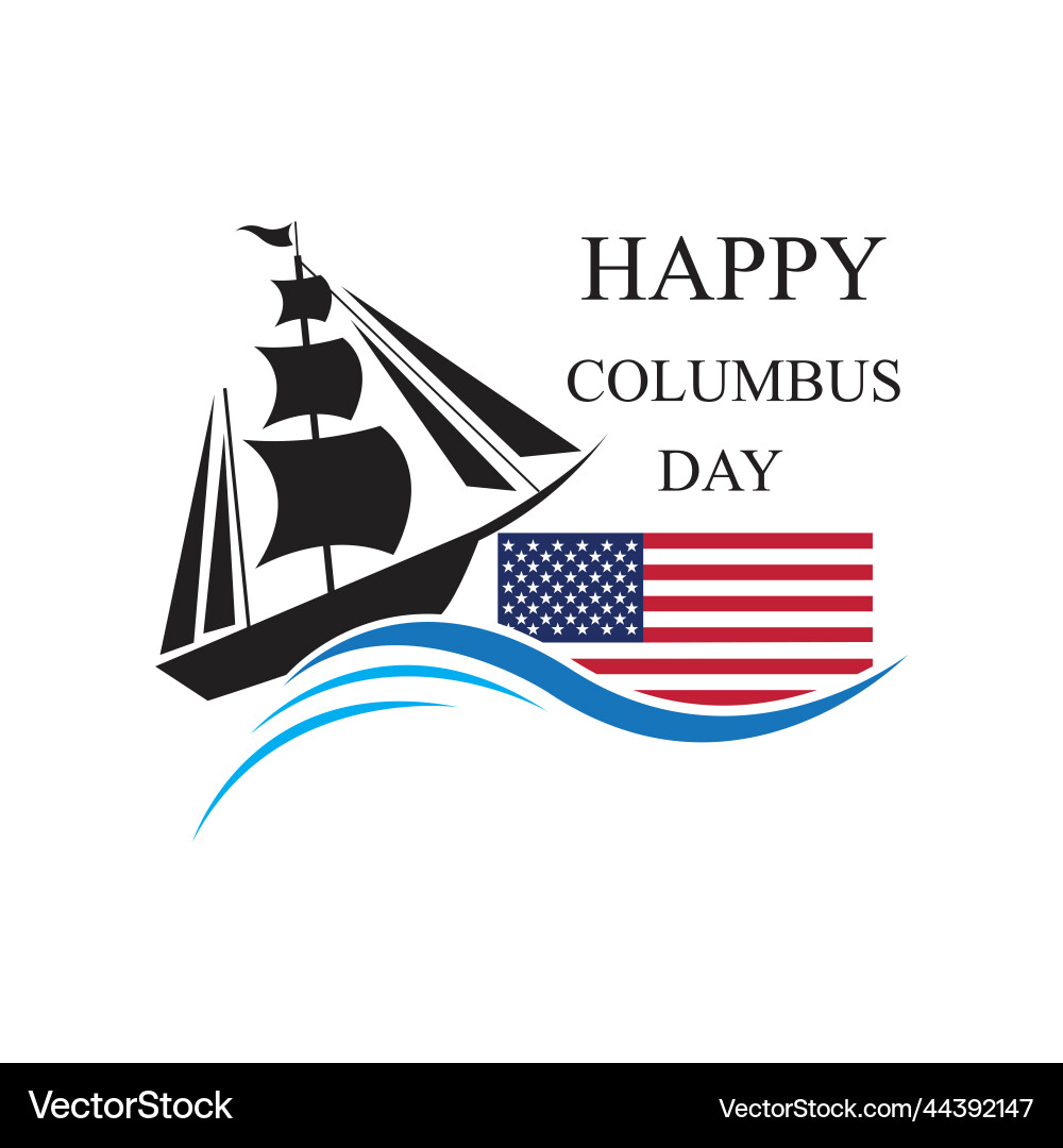 Happy Columbus Day Logo Royalty Free Vector Image