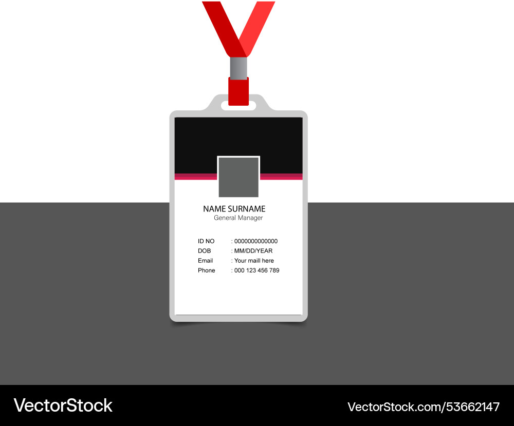 Id card corporate identity employee access badge Vector Image