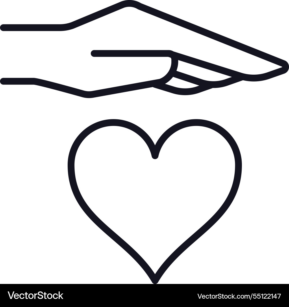 Line art featuring a hand Royalty Free Vector Image