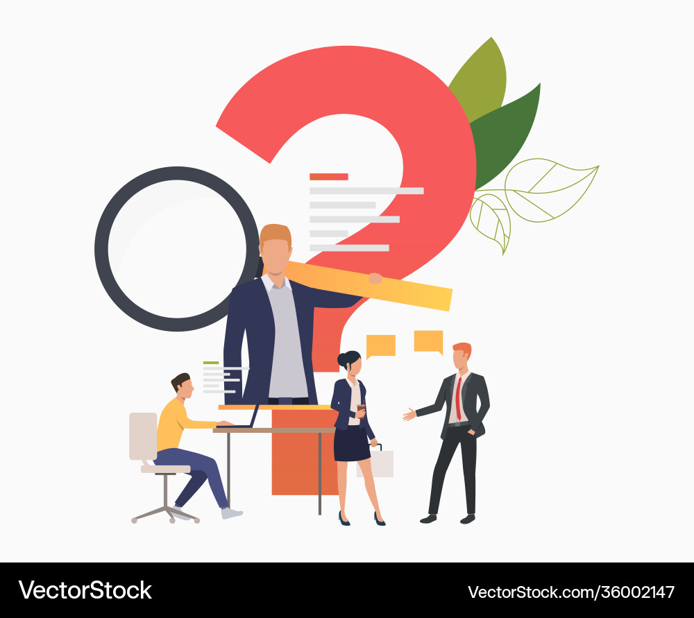 Man browsing information people talking Royalty Free Vector