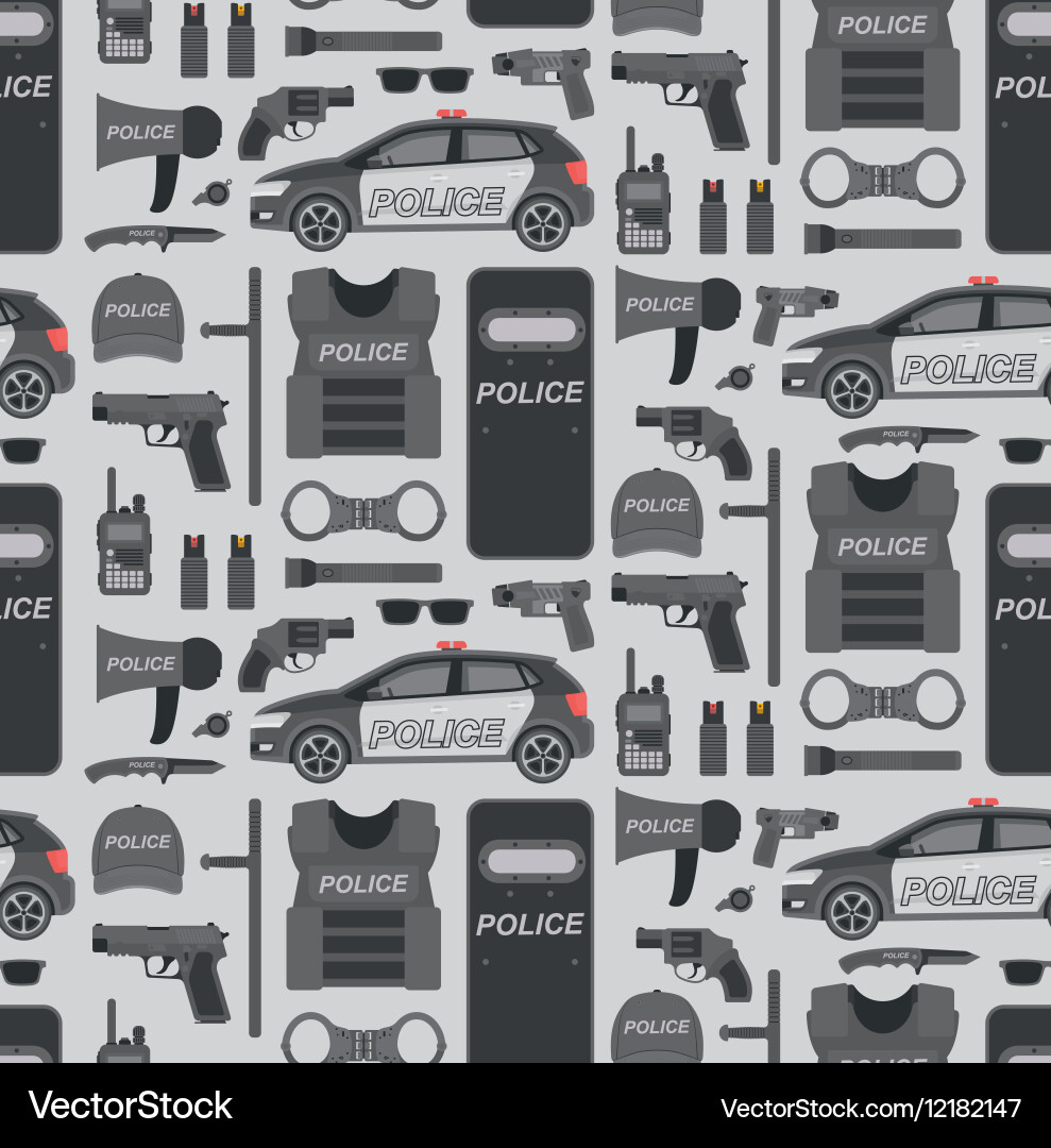 Police seamless pattern Royalty Free Vector Image