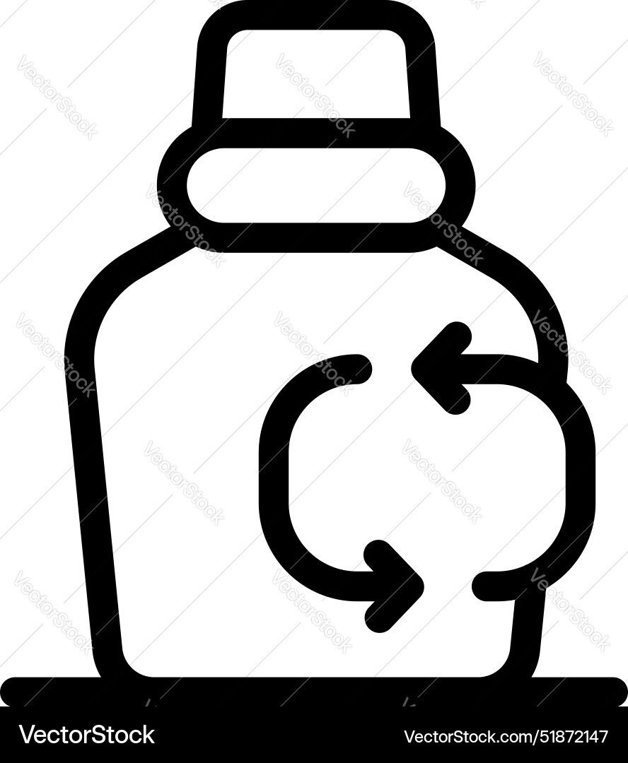 Recycling plastic bottle outline showing reuse Vector Image