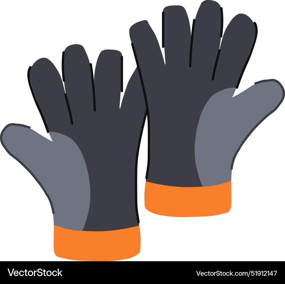 Safety gloves welding cartoon Royalty Free Vector Image
