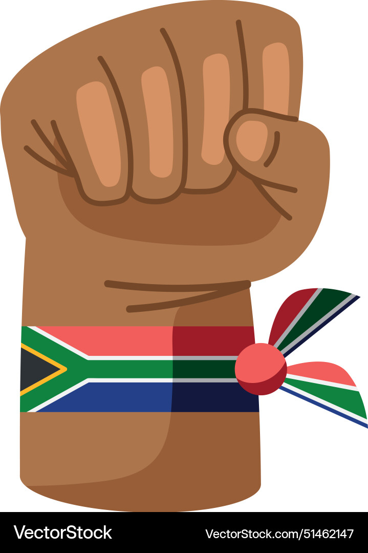 South africa flag in hand Royalty Free Vector Image
