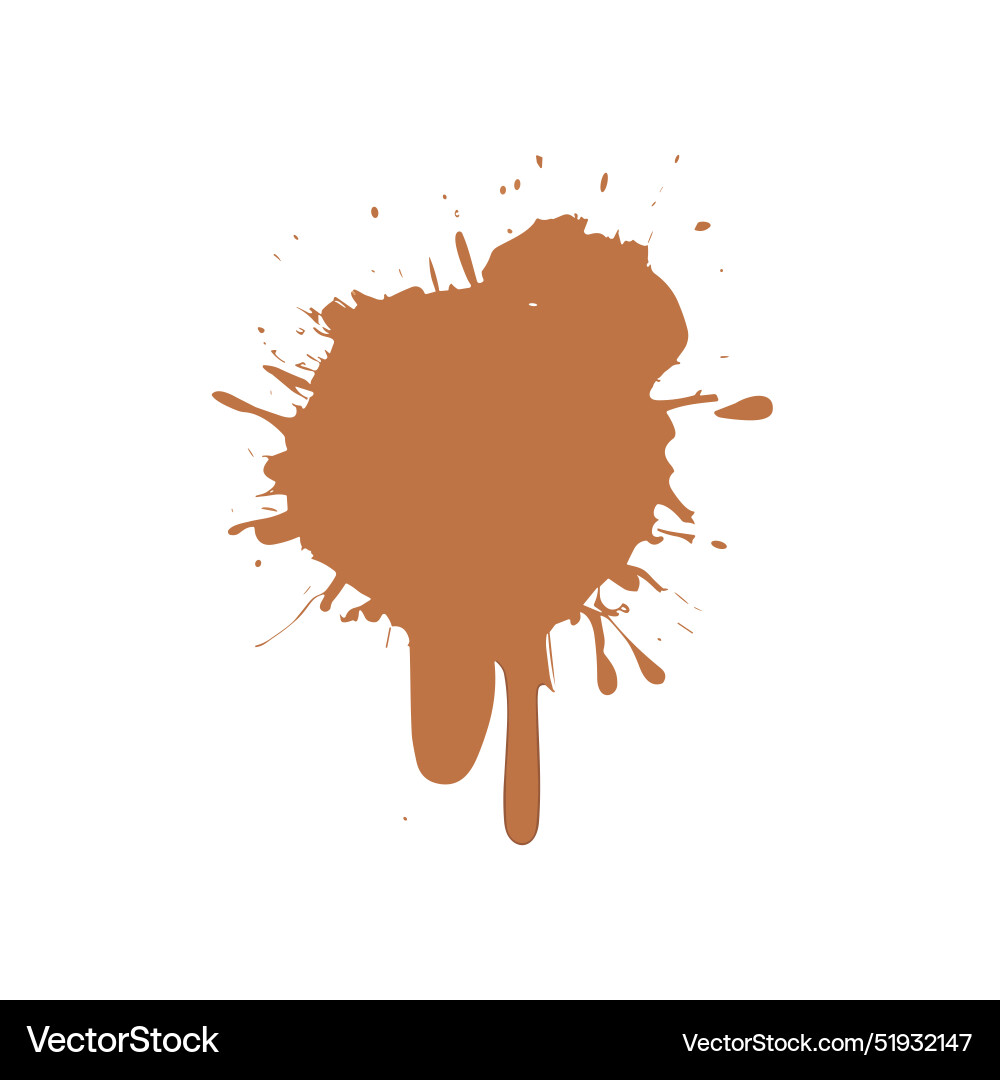 Splatter ink dirt stain brown brush paint Vector Image