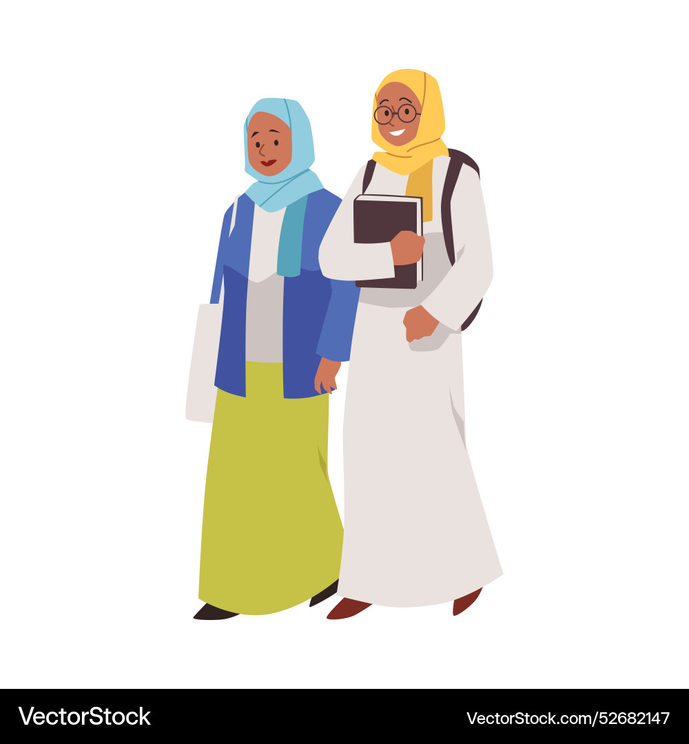 Young female students Royalty Free Vector Image