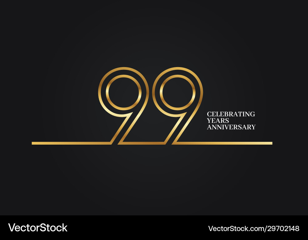 99 years anniversary Royalty Free Vector Image