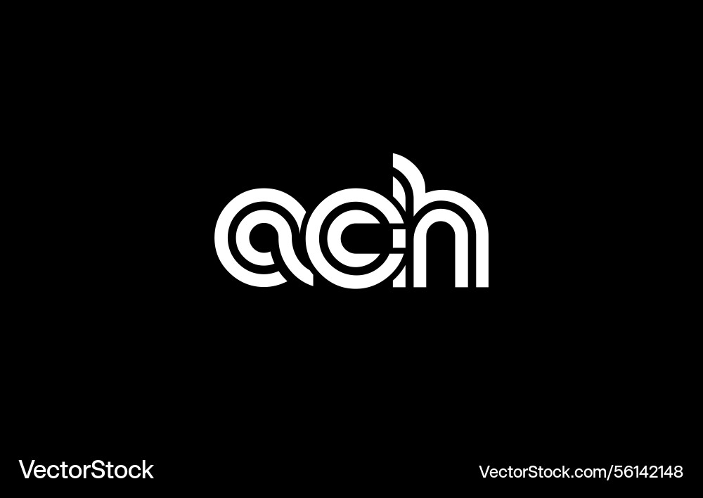 Ach creative unique modern letter logo design Vector Image