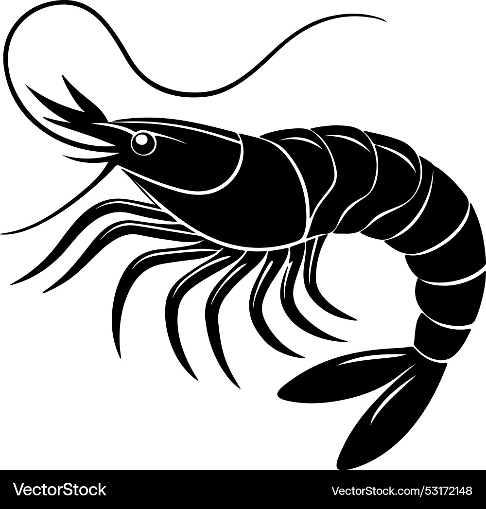 Art of a shrimp silhouette Royalty Free Vector Image