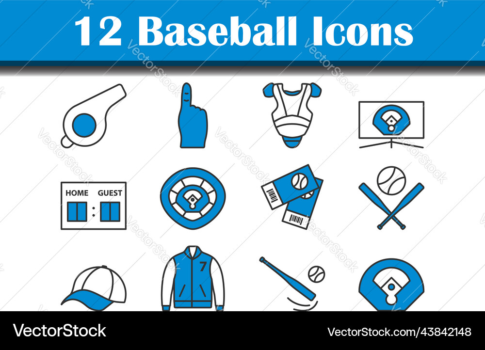 Baseball icon set Royalty Free Vector Image - VectorStock