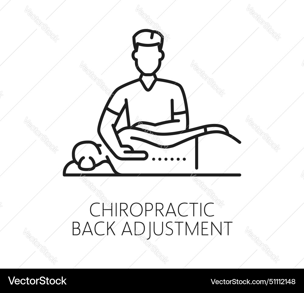 Chiropractic medicine line icon back adjustment Vector Image