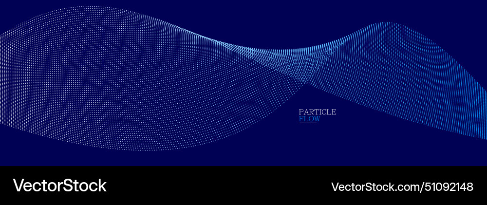 Dark blue airy particles flow design abstract Vector Image