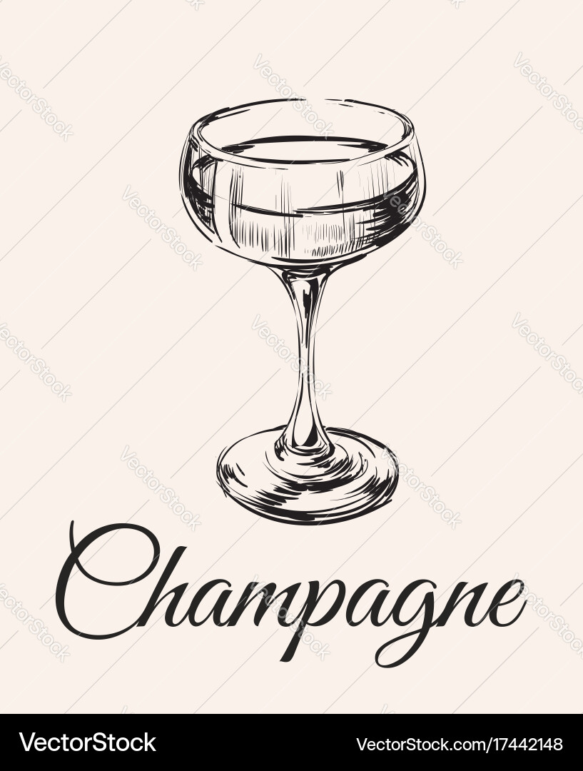 Elegant Champagne Glass Royalty Free Vector Image