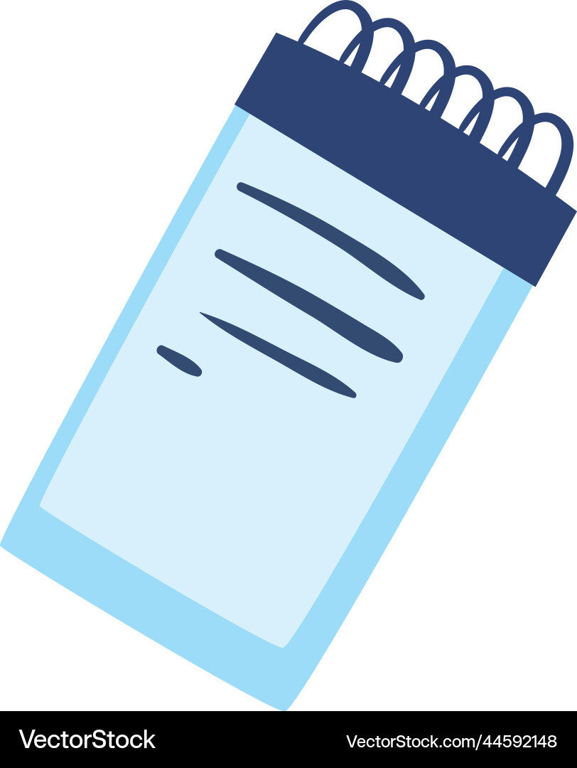 Flat blue notepad Royalty Free Vector Image - VectorStock