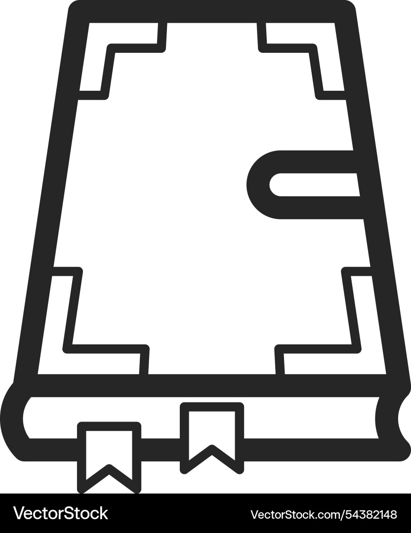 Grimoire line icon magic spell old book Royalty Free Vector