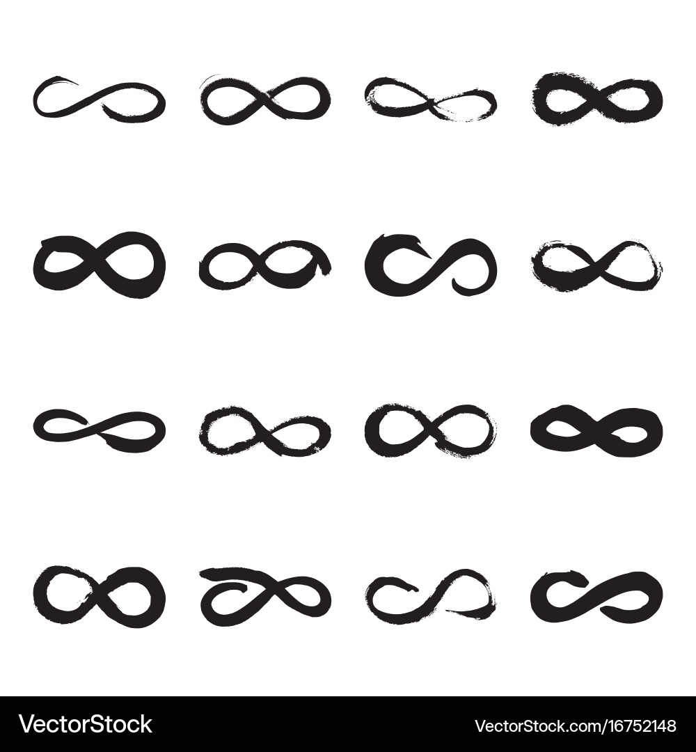 Hand painted infinity signs Royalty Free Vector Image