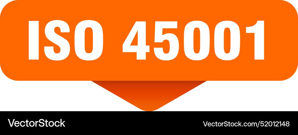 Iso 45001 sticker sign on transparent Royalty Free Vector