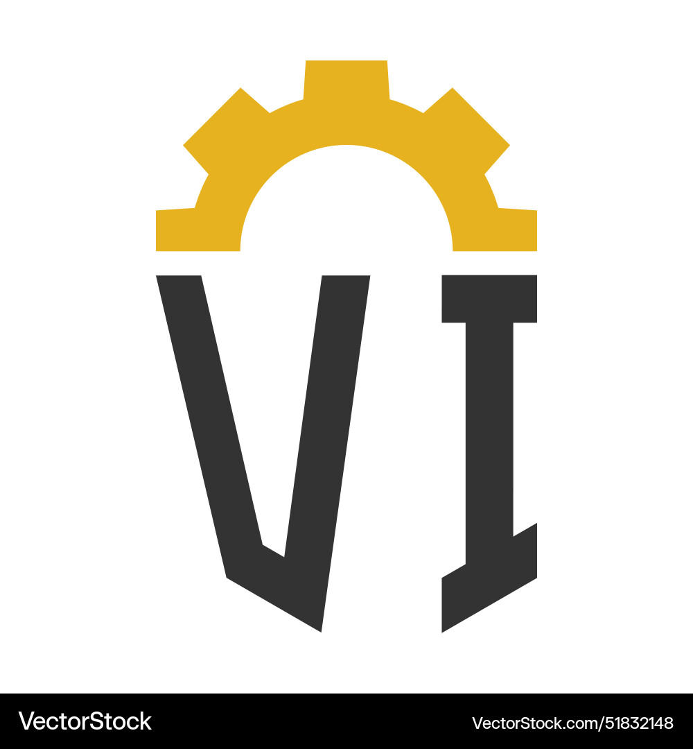 Letter vi gear logo design for service center Vector Image