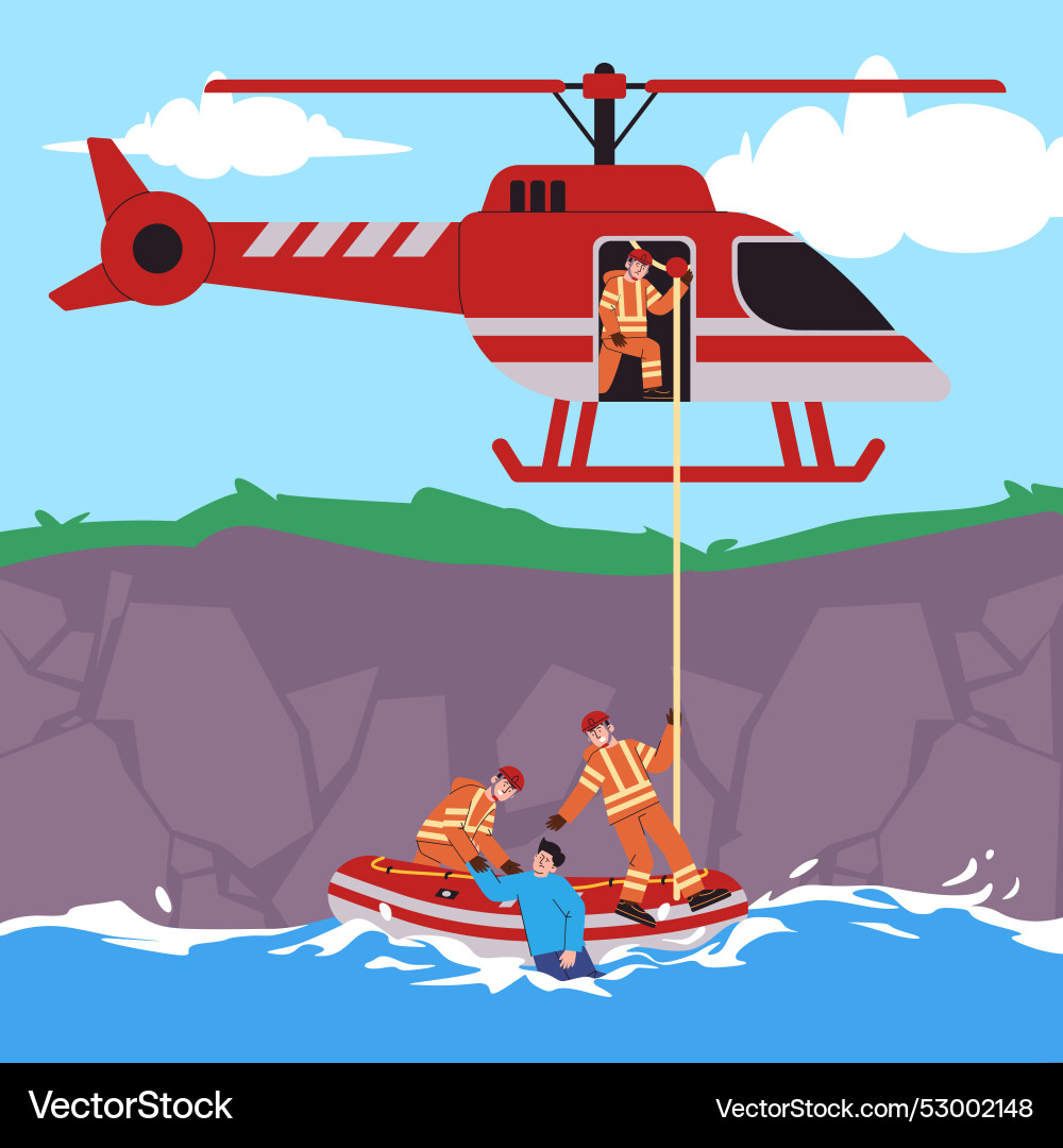 Search and rescue team firefighter officer Vector Image