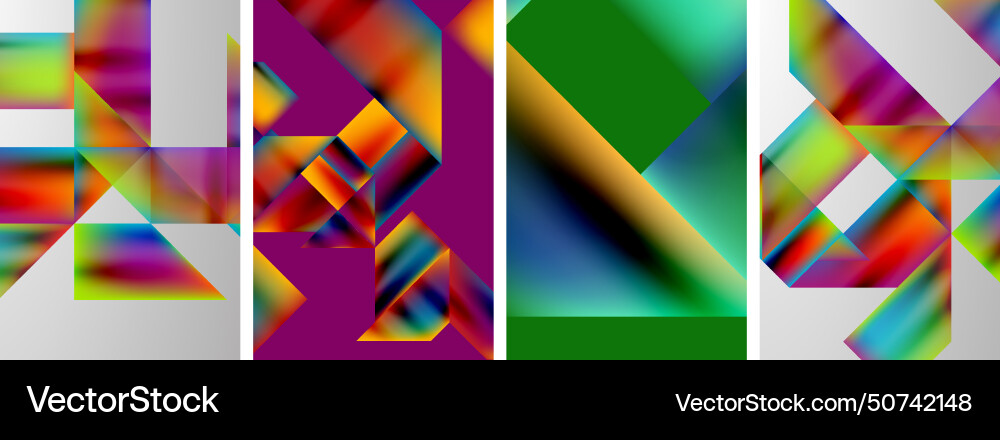 Set of colorful geometric posters - round shapes Vector Image