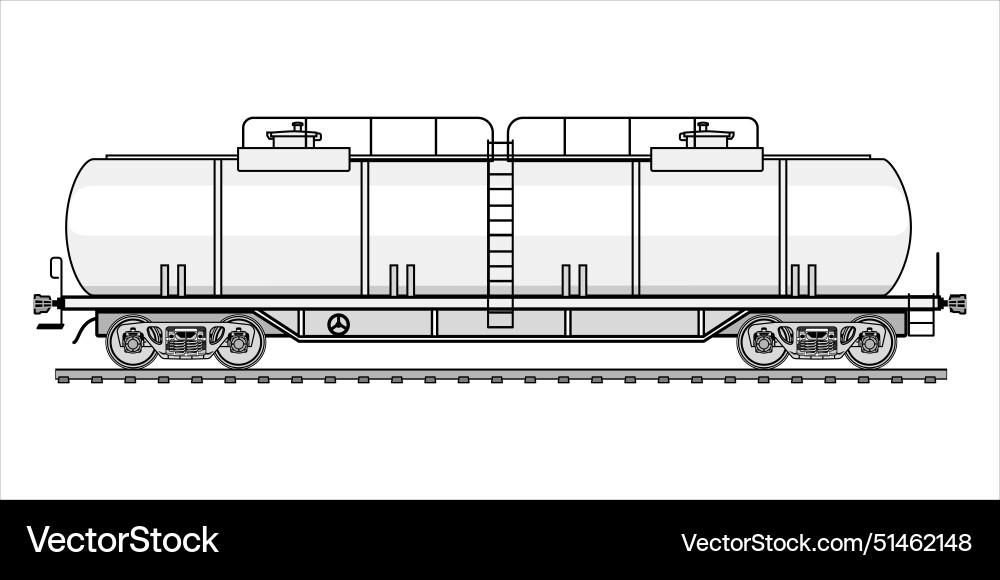 Silhouette wagon cistern tank train Royalty Free Vector